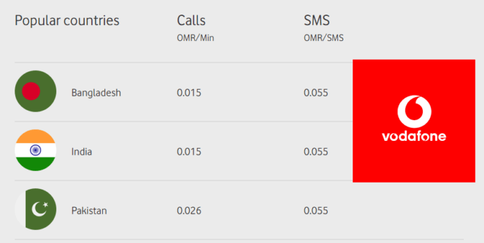 Vodafone Oman International Calling Rates - Amazing Oman